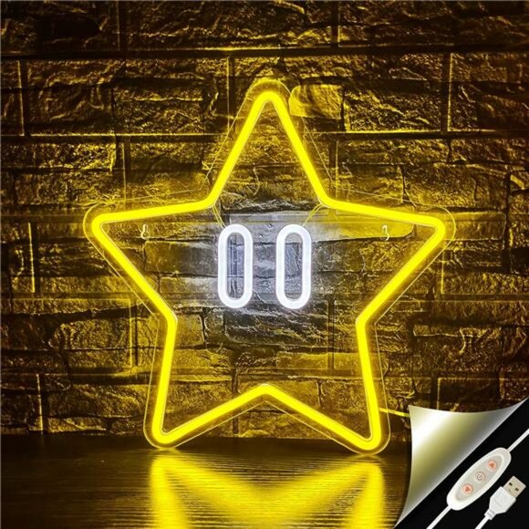 Urban Outfitters | Other | Neon Led Mario Star Wall Sign Gamer Room ...